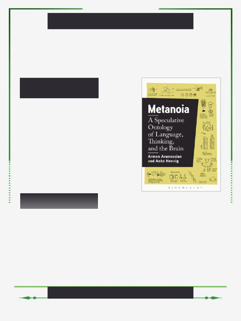 Metanoia A Speculative Ontology of Language Thinking and the Brain 1st ...