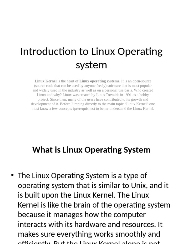 Introduction To Linux Operating System | PDF