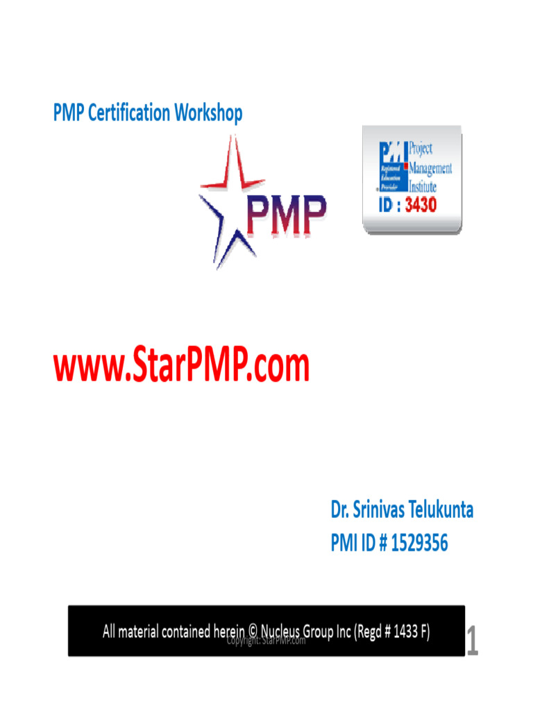 PMP Certification Workshop Overview | PDF | Net Present Value ...