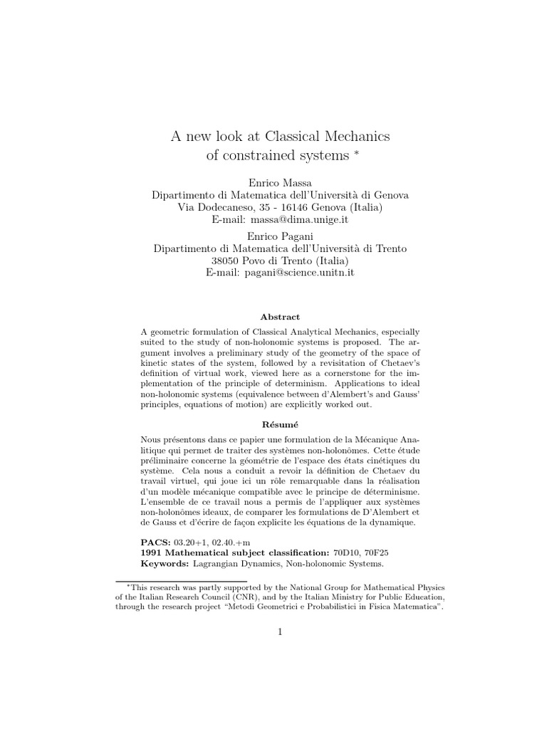 A New Look at Classical Mechanics | PDF | Vector Space | Force