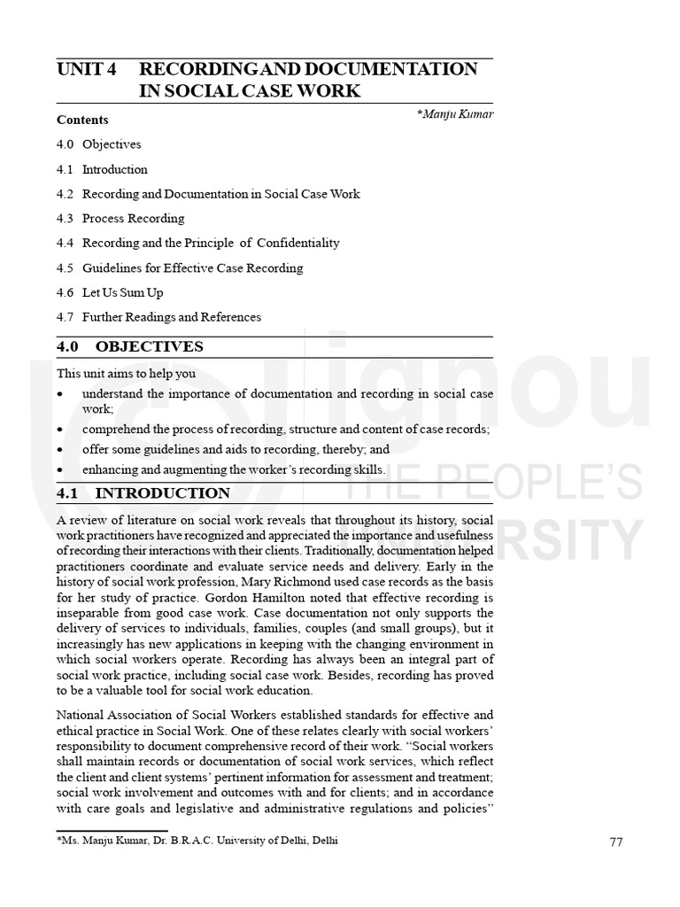 Unit 3- Process of Recording_case Record | PDF | Social Work ...
