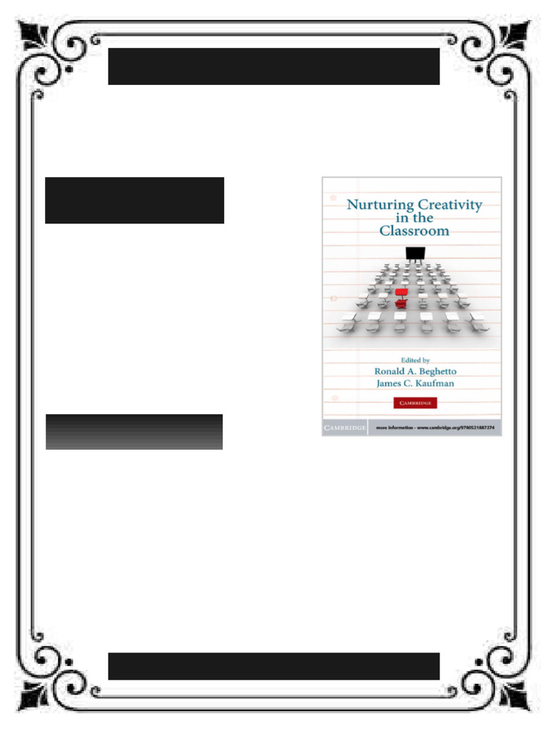 Nurturing Creativity in the Classroom 1st Edition Ronald A. Beghetto ...