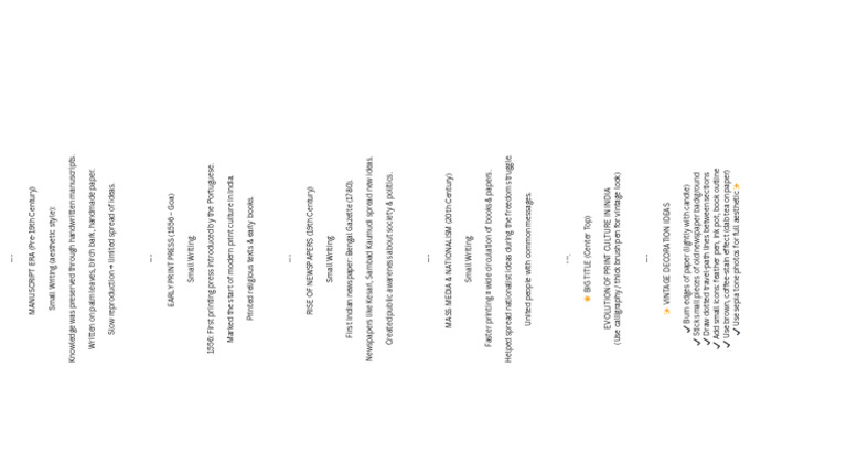 ? Vintage Theme Chart Design — “Evolution of Print Culture in India ...