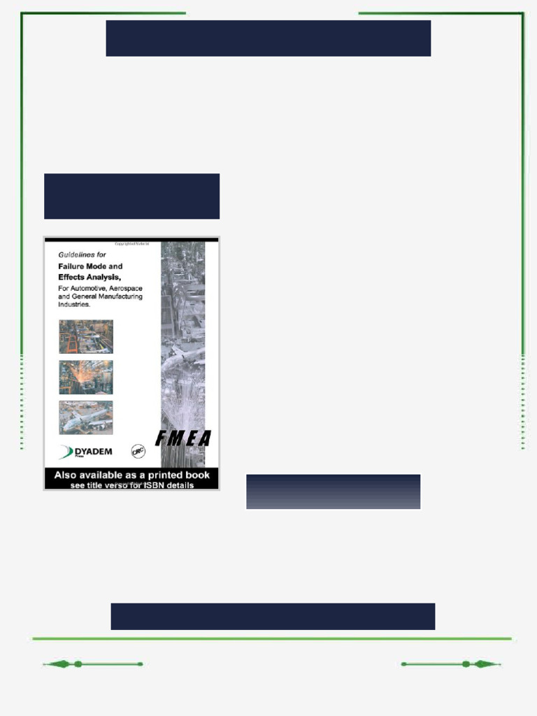 Guidelines for Failure Mode and Effects Analysis FMEA for Automotive ...