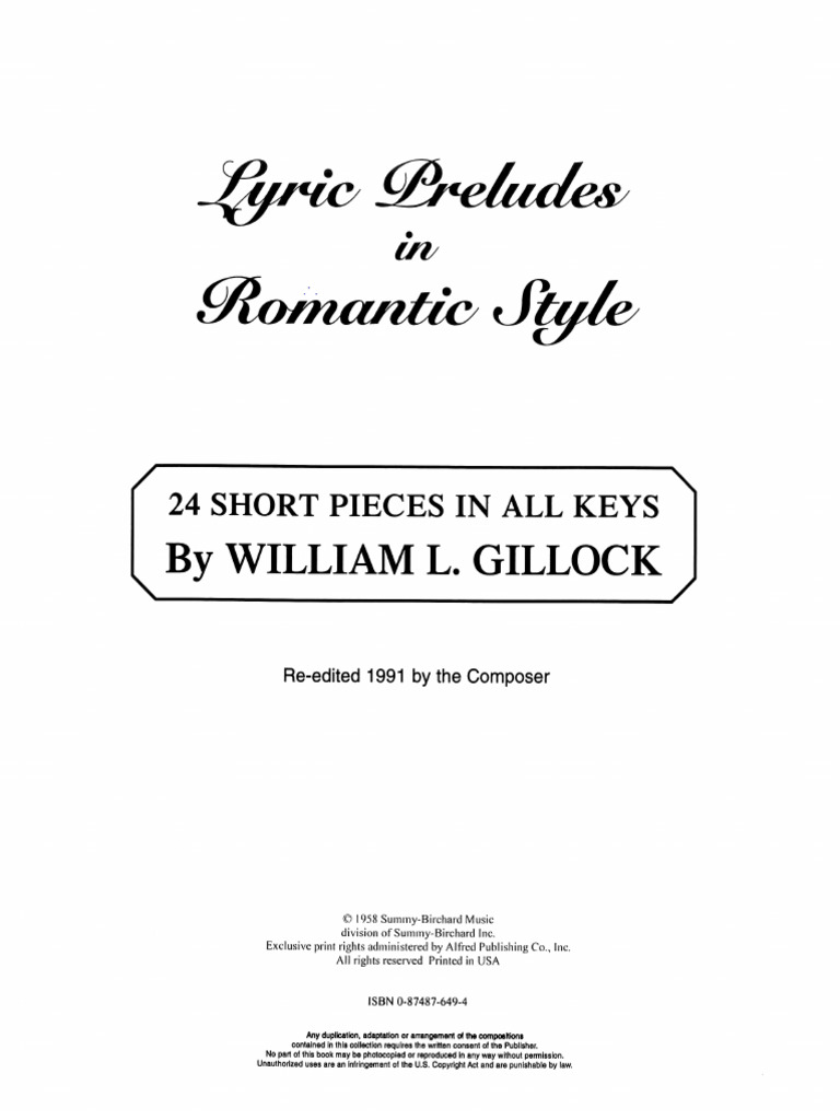 Lyric Preludes - Gillock | PDF