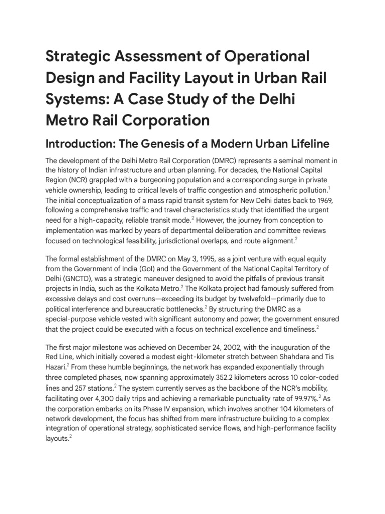 Delhi Metro Process and Layout Study | PDF | Rapid Transit | Public ...