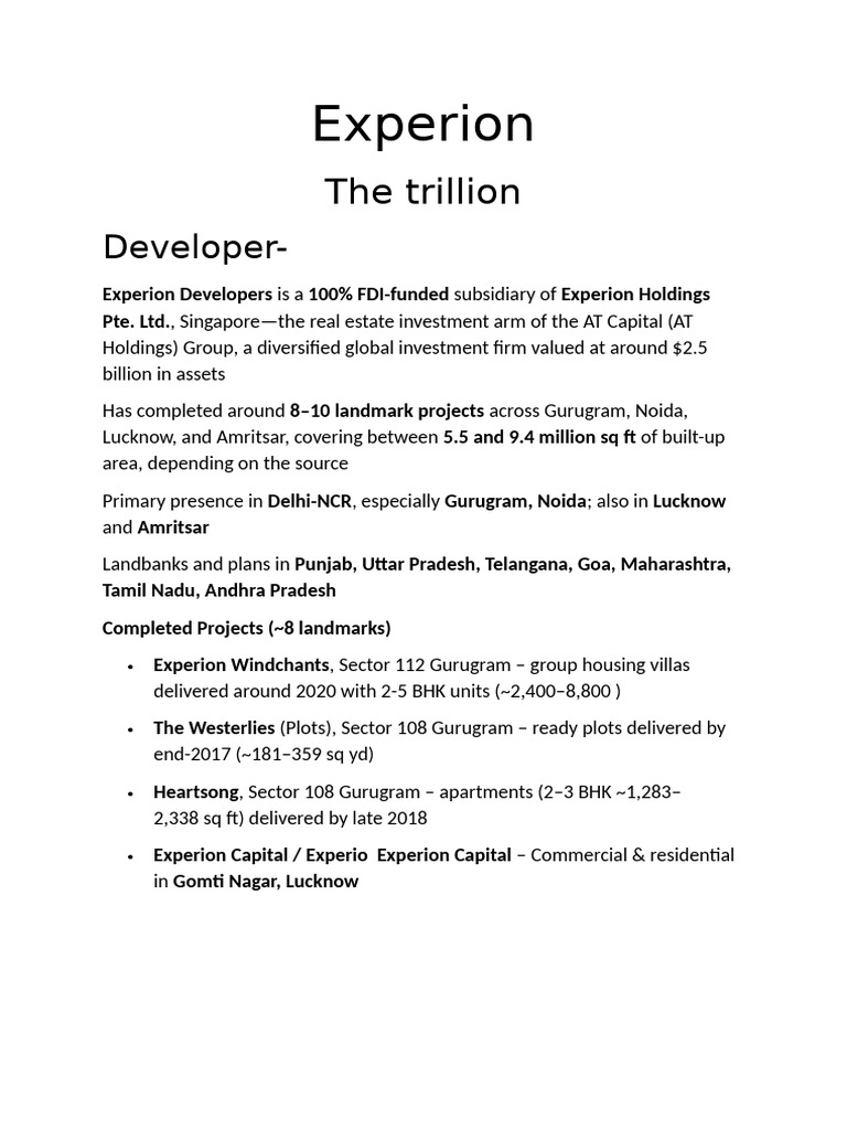 Experion | PDF | Economies