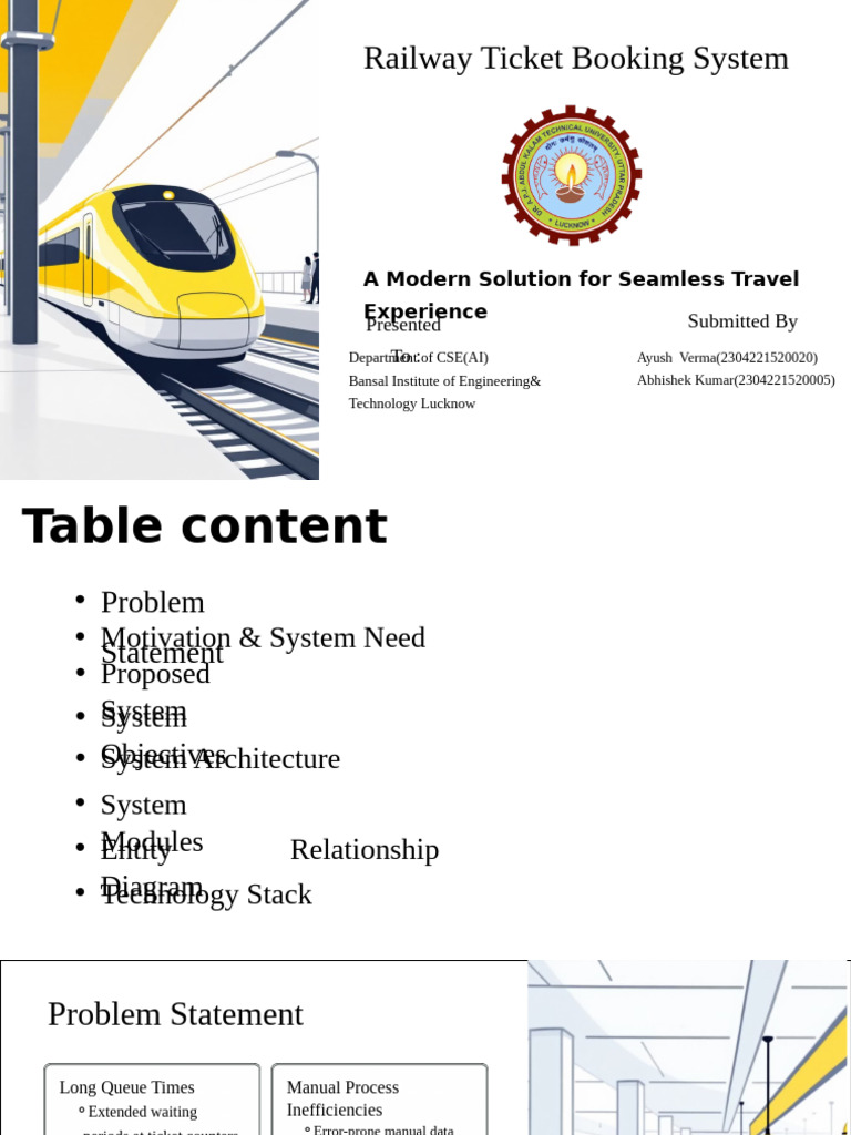Modern Railway Ticket Booking System | PDF | Databases | Information ...