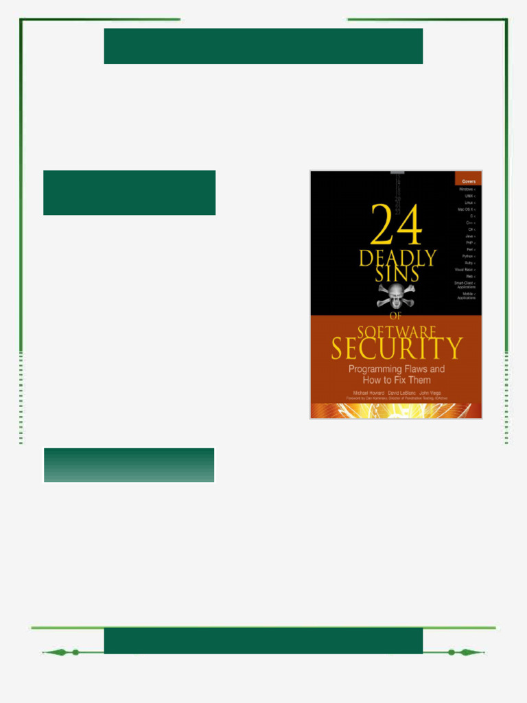 24 Deadly Sins of Software Security Programming Flaws and How to Fix ...