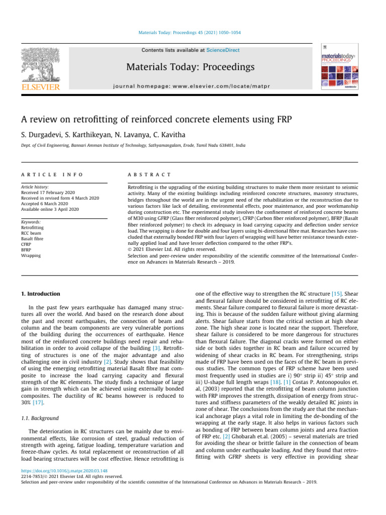 A Review on Retrofitting of Reinforced Concrete Elements Using FRP ...