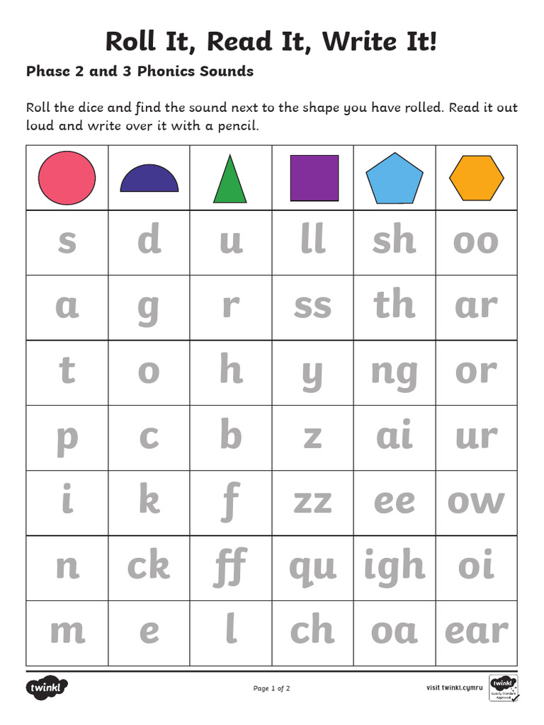 Wl n 237 Roll It Read It Write It Phonics Trace the Words Activity ...