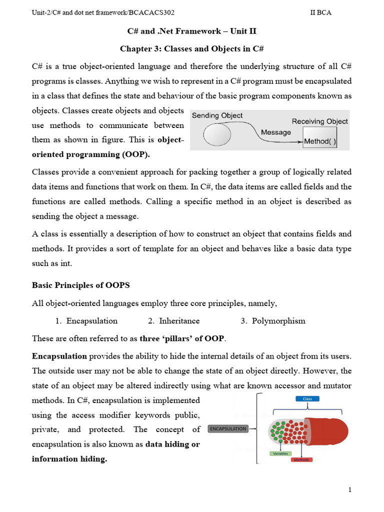 C# Unit 2 (Classes and Objects) | PDF | Class (Computer Programming ...