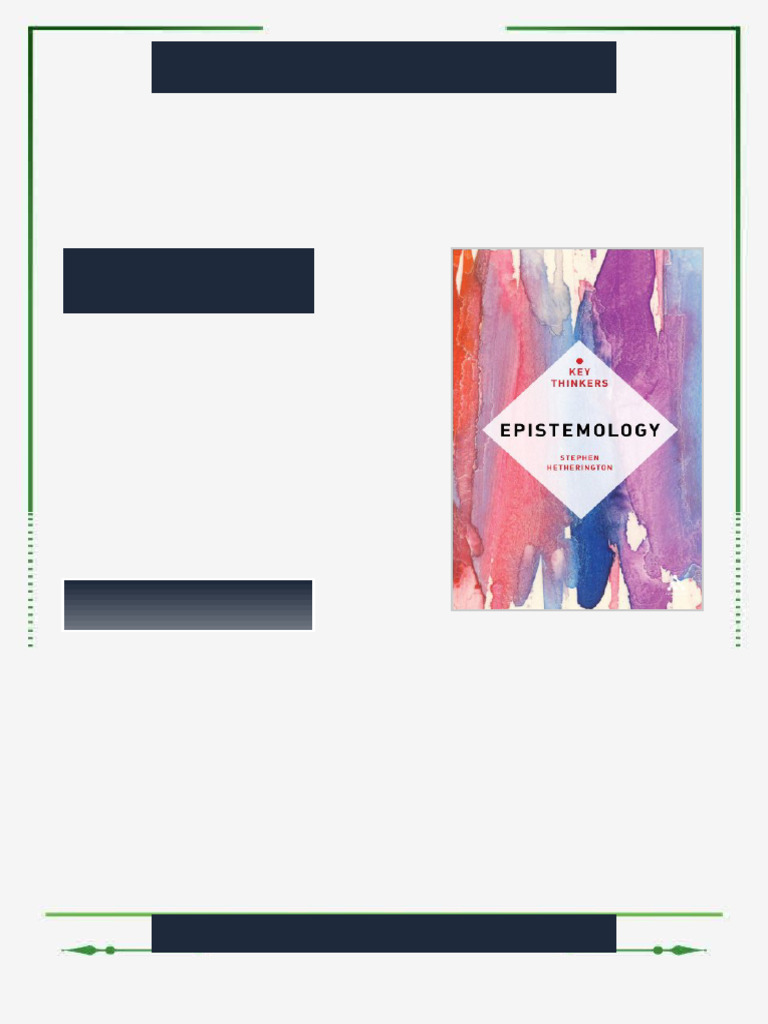 Epistemology The Key Thinkers 1st Edition Stephen Hetherington eBook ...