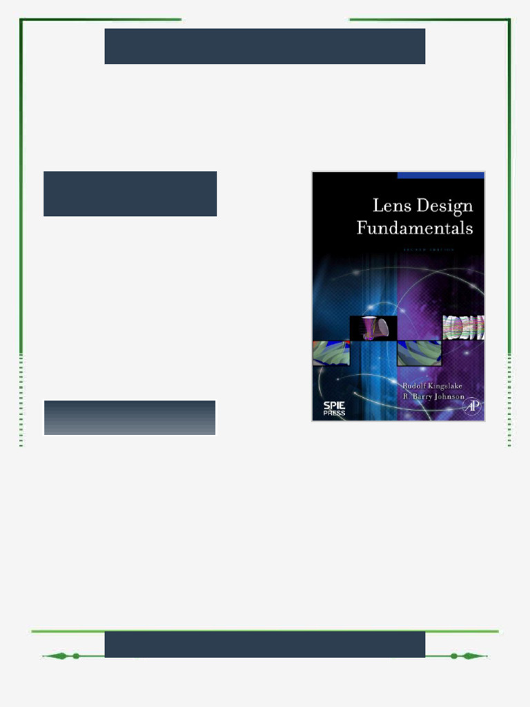 Lens Design Fundamentals Second Edition Rudolf Kingslake ebook ...