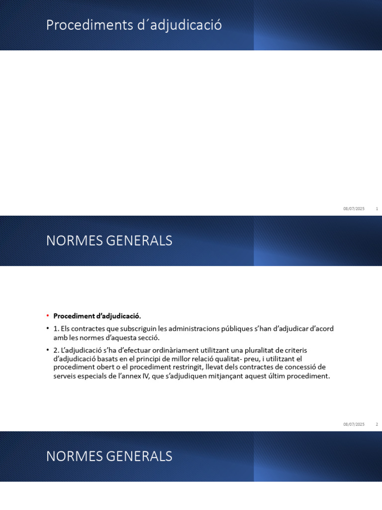 Material Complementari Formes Adjudicació LCSP | PDF