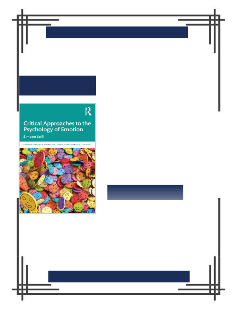 Critical Approaches to the Psychology of Emotion 1st Edition Simone ...