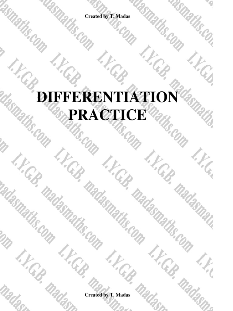 Differentiation Practice i | PDF | Tangent | Line (Geometry)