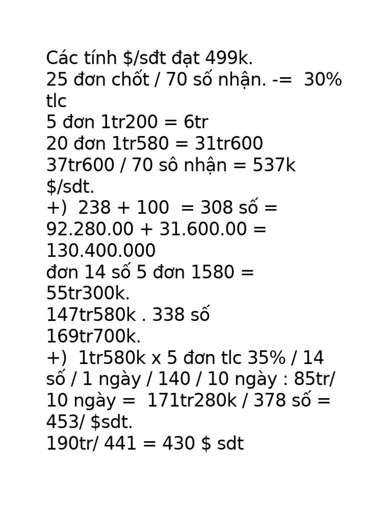Tính $SDDT | PDF