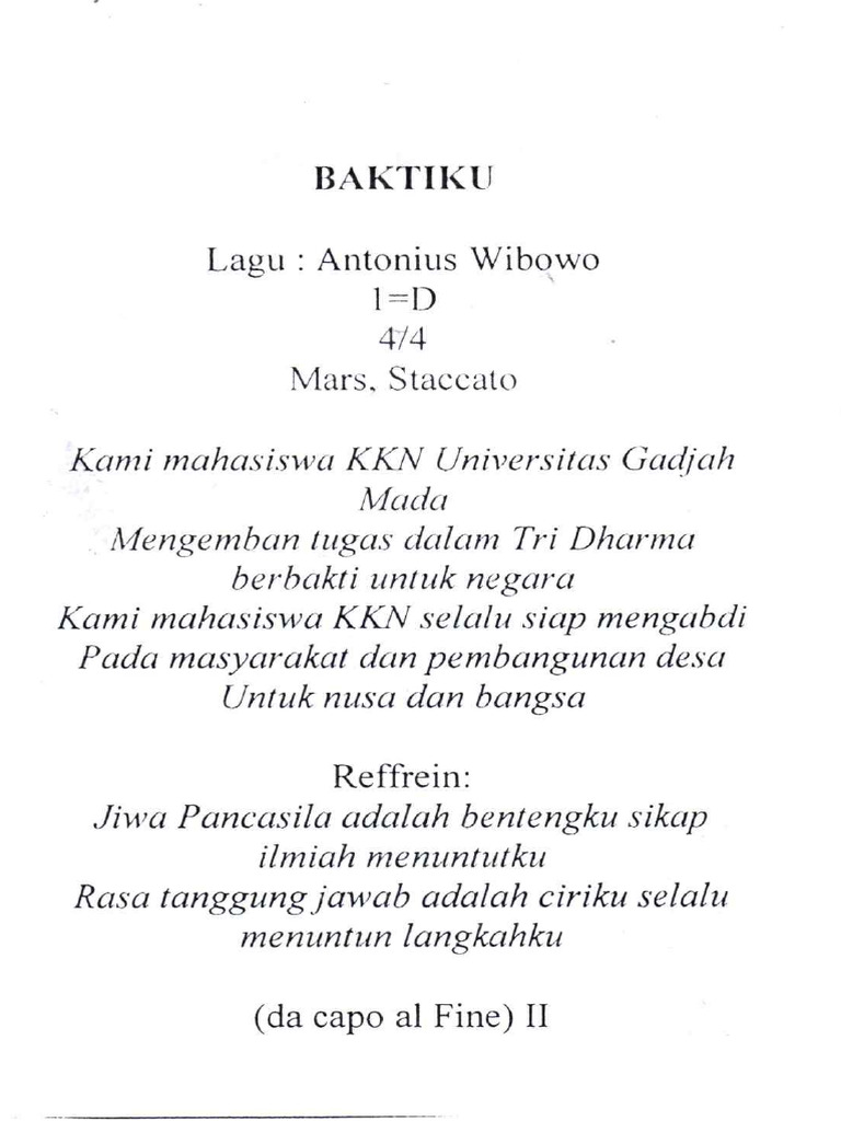 Teks Hymne Dan Mars KKN | PDF