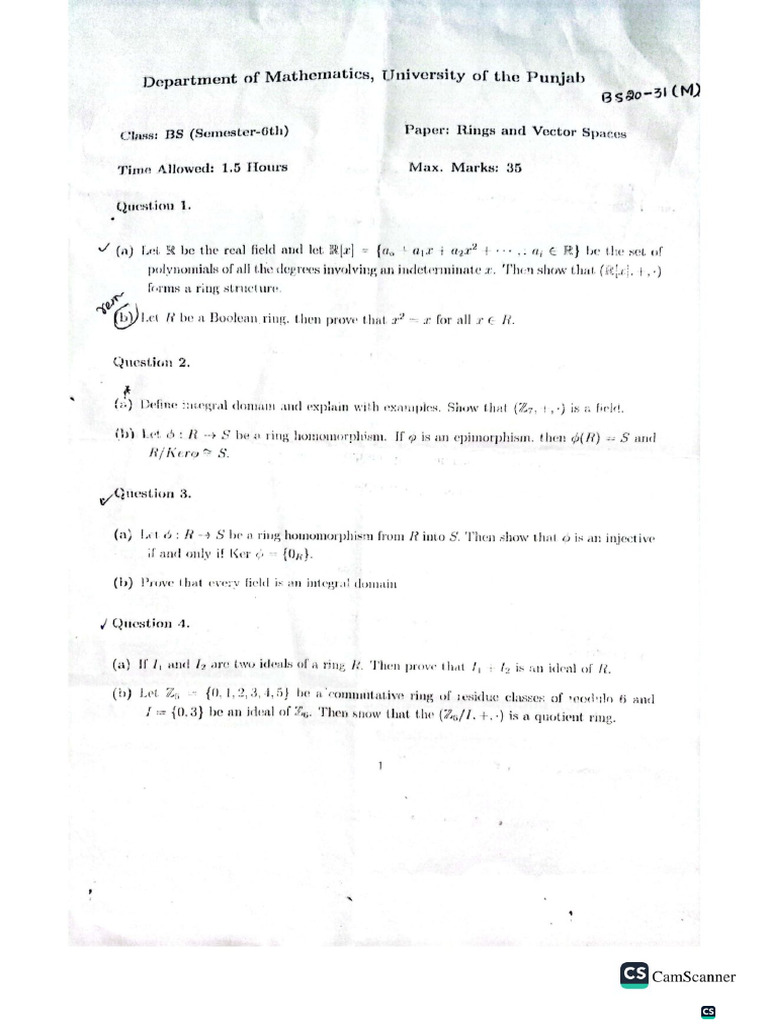 Past Papers of BS (2020-24) | PDF
