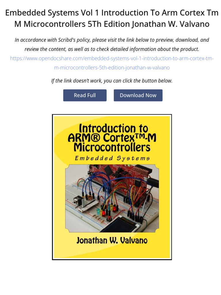 Embedded systems VOL 1 introduction to ARM Cortex TM M microcontrollers ...
