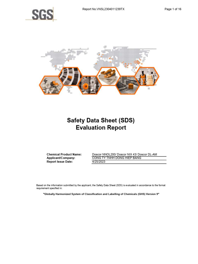 Vnsl2304011239tx Sds Review | PDF | Safety | Occupational Safety And Health