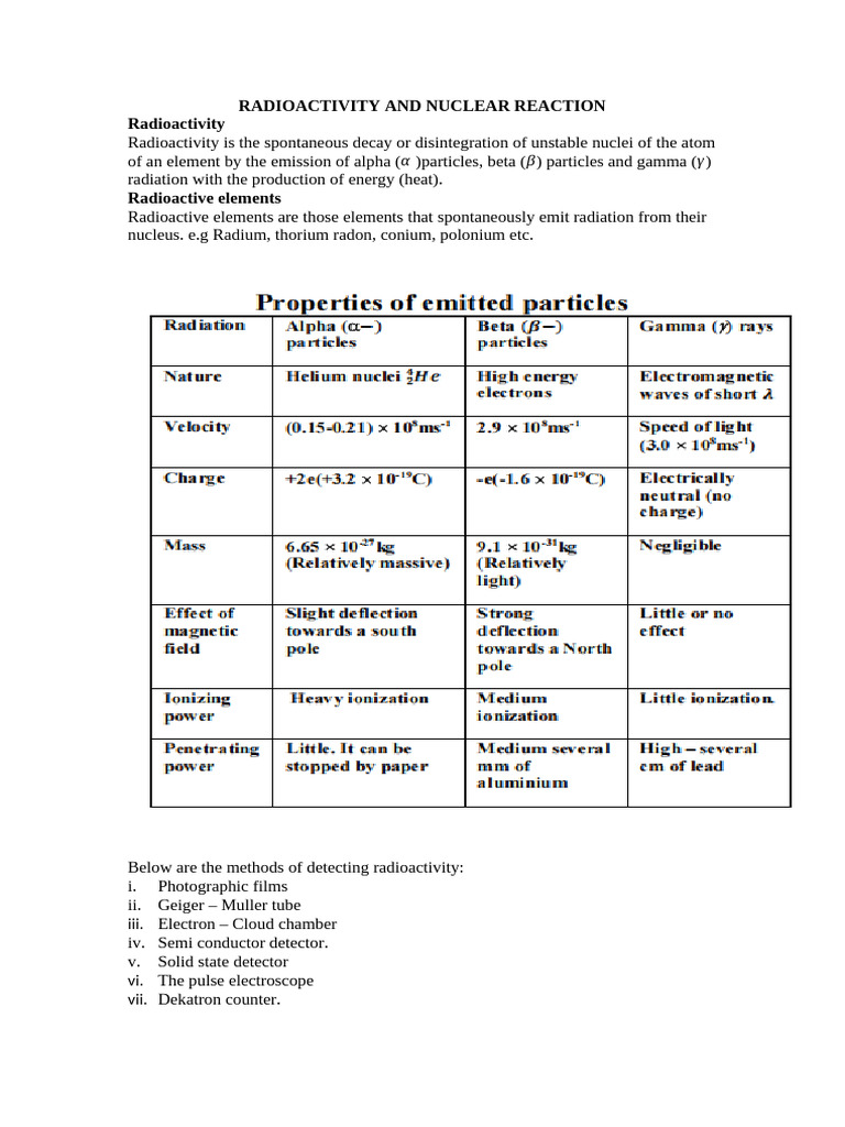 Radioactivity and Nuclear Reaction | PDF