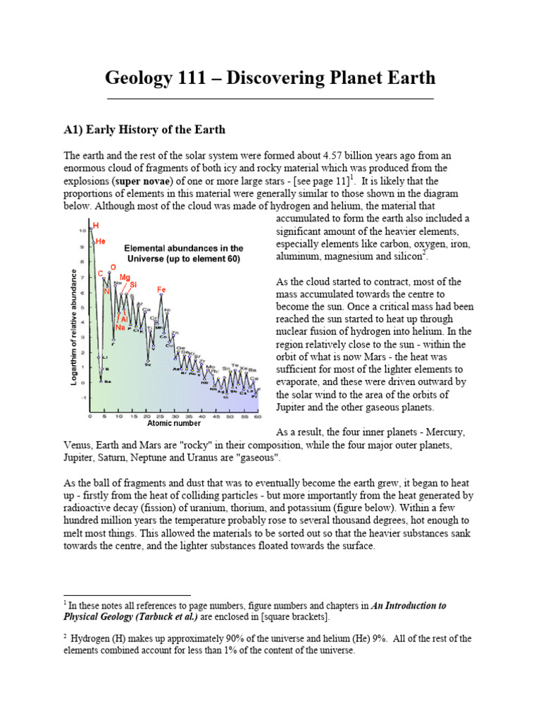 Earth's Formation and Early Life | PDF | Minerals | Proton