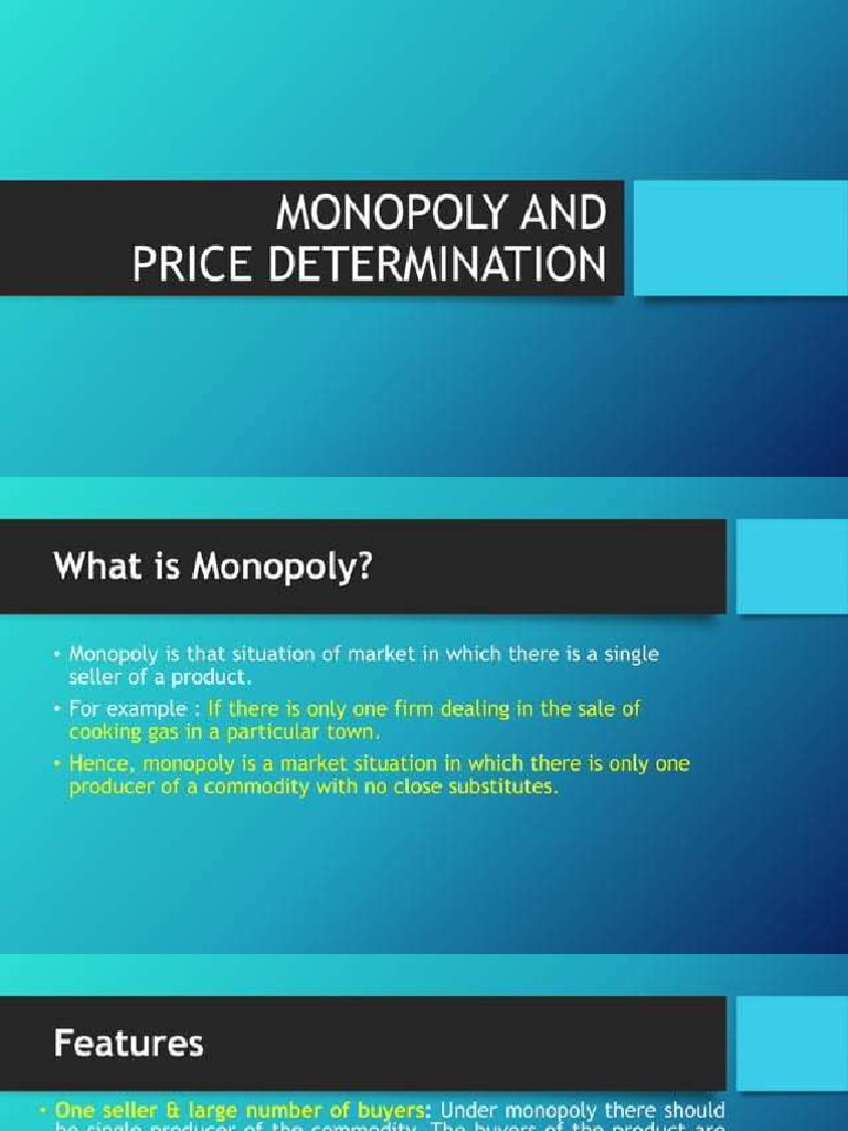 Monopoly and Price Determination | PDF