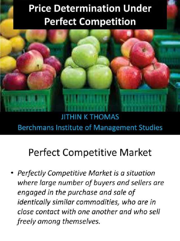 Price Determinnation Under Perfect Competition | PDF