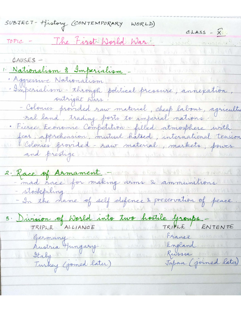 ww1 Notes | PDF