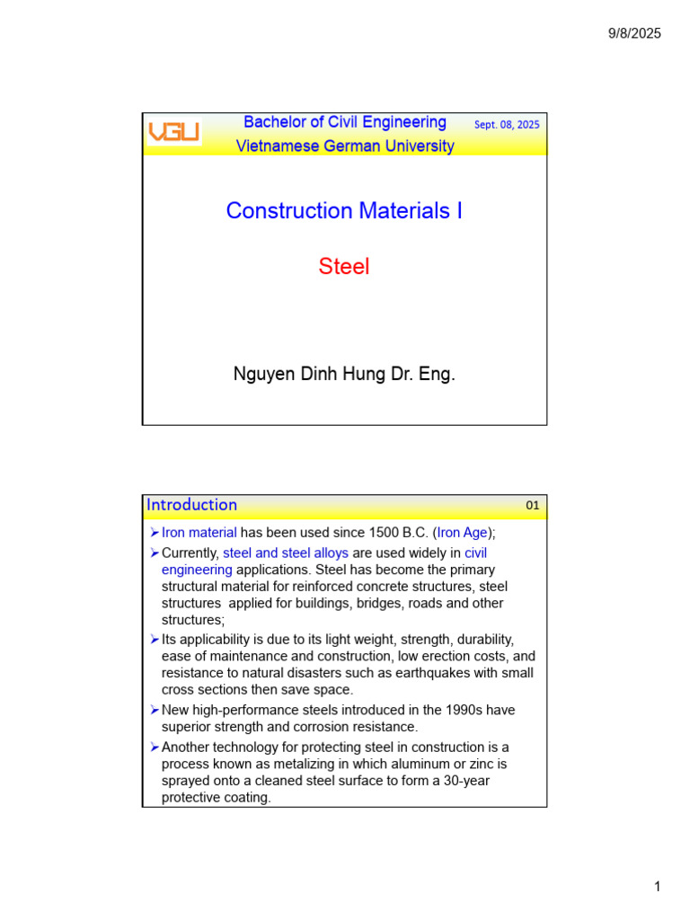 Steel in Civil Engineering Applications | PDF | Steel | Titanium