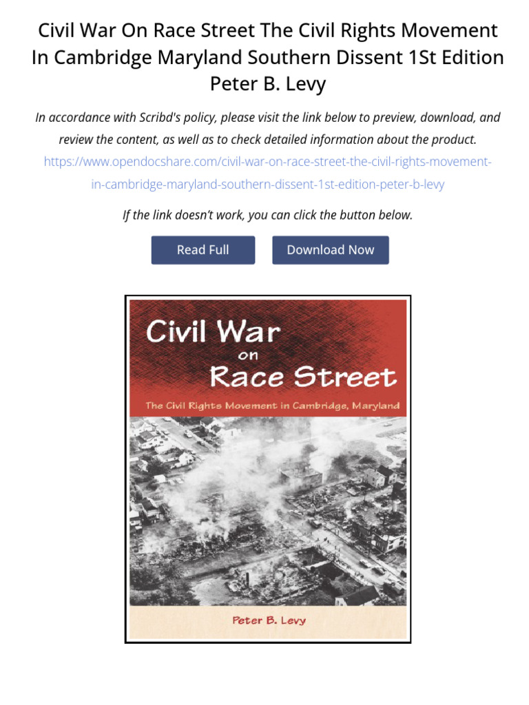Civil War on Race Street The Civil Rights Movement in Cambridge ...