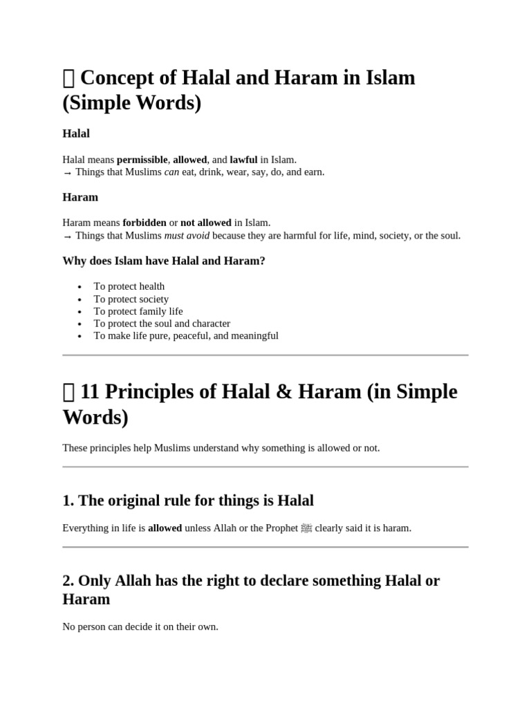 ? Concept of Halal and Haram in Islam | PDF