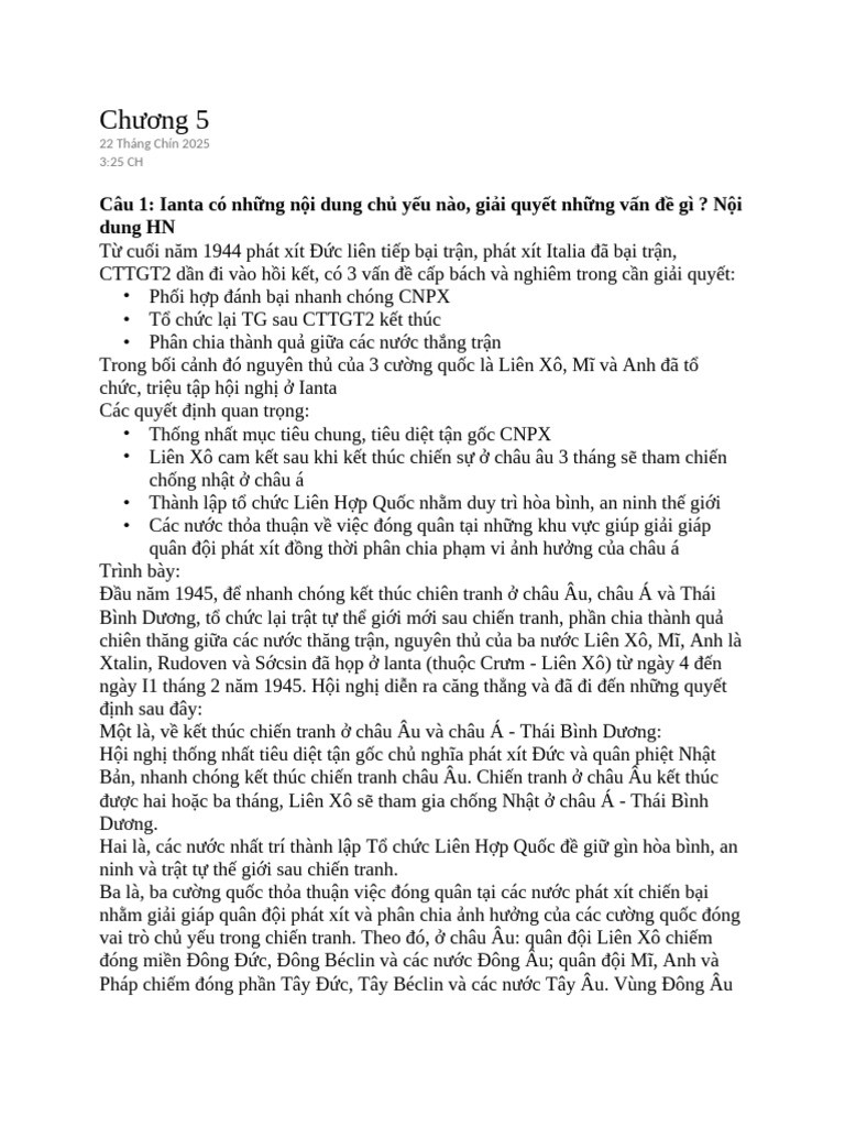 Chương 5 - Lịch Sử TG 2 - Kiều | PDF