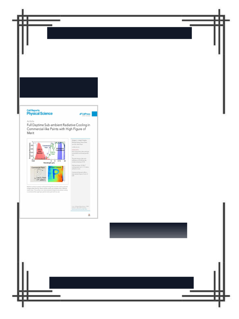 Full Daytime Sub-ambient Radiative Cooling in Commercial-like Paints ...