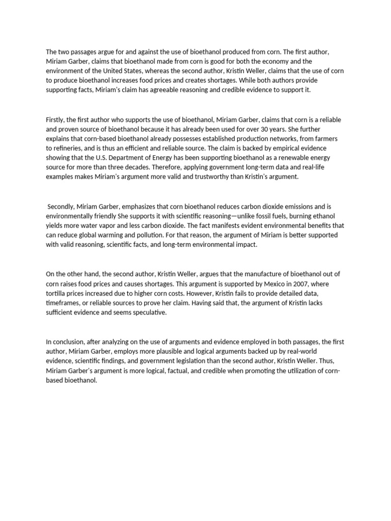 Bioethanol (Win Yu Aung) | PDF | Biofuel | Argument