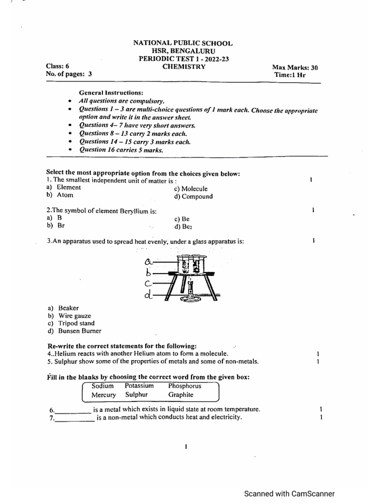 PT1 Question Papers PDF | PDF