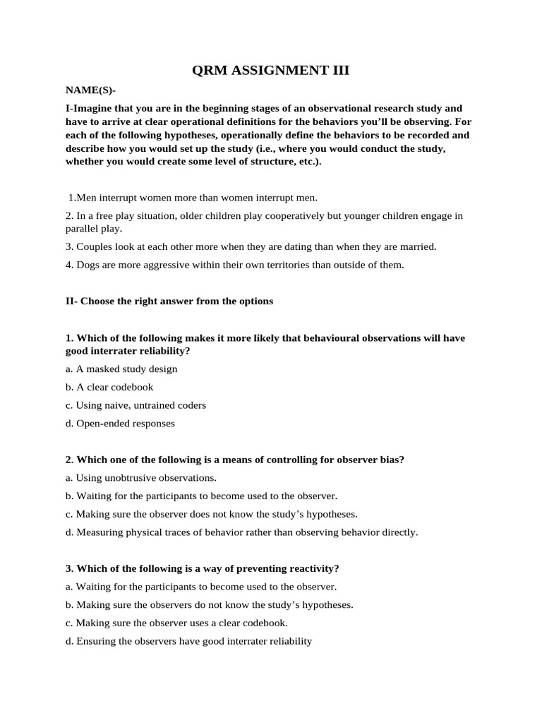Observational Research Study Design Guide | PDF | Behavioural Sciences ...