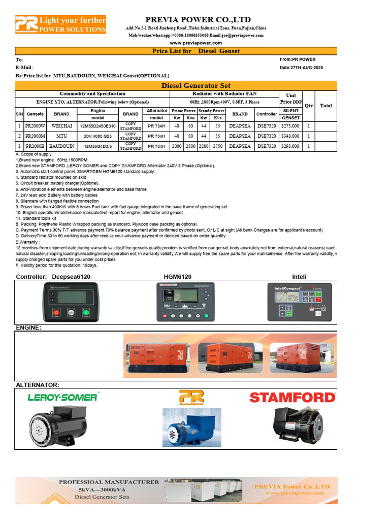 Mtu Baudouin 2000kw 20250827 | PDF | Electric Power | Electrical ...