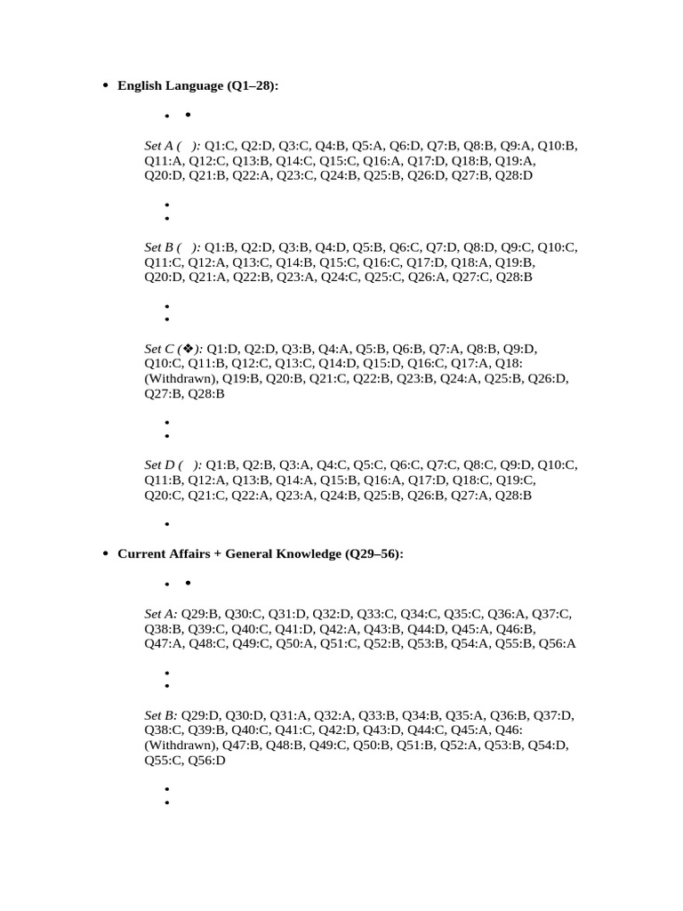 Clat 2025 Ans-key | PDF