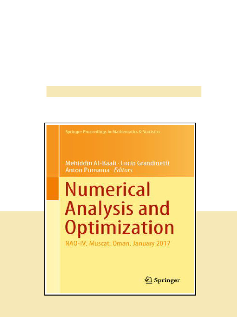 Numerical Analysis And Optimization 1st Ed Mehiddin Albaali full | PDF