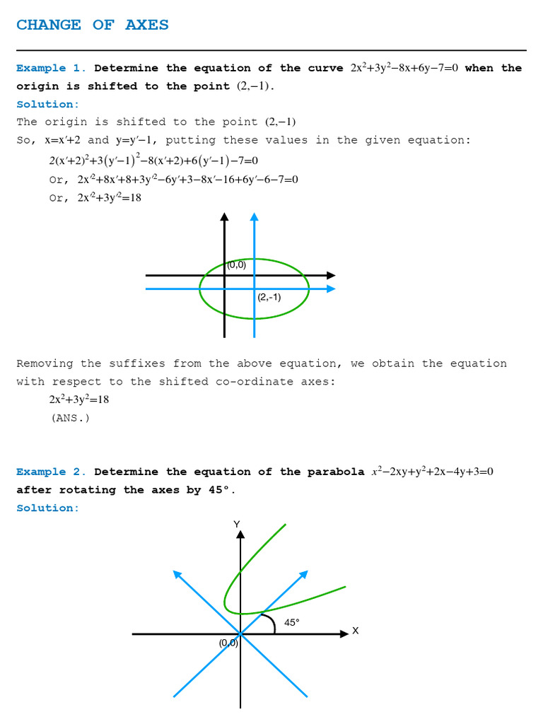 Co-Ordinate Geometry, Chapter 4, Example 1 to 10 | PDF | Equations | Angle