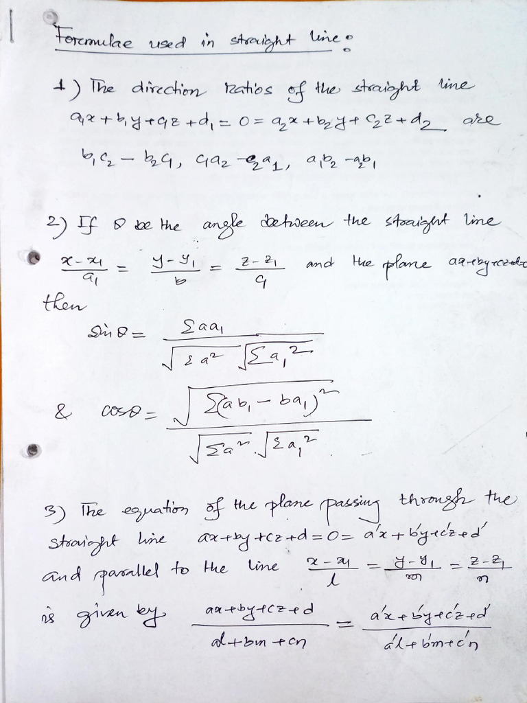 Final - Straight Line 3D Geometry | PDF