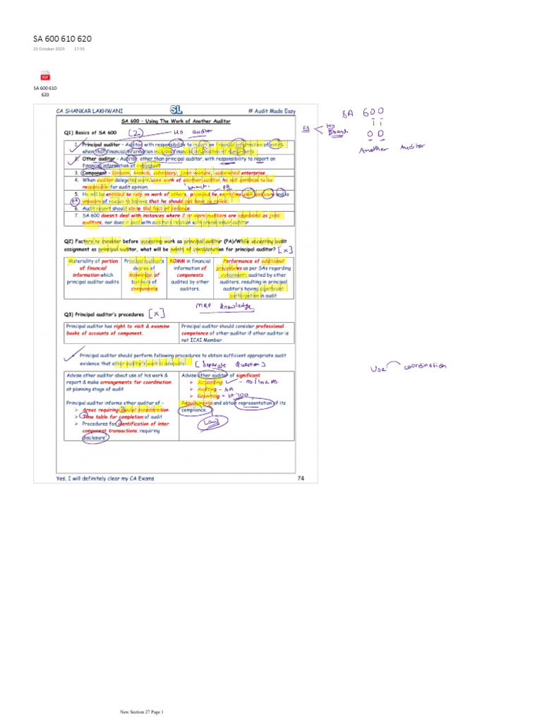 SA 600 610 620 | PDF