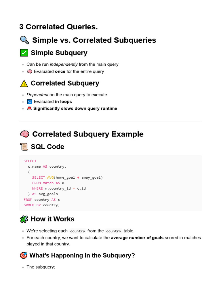 3 Correlated Queries. | PDF | Databases | Data Management