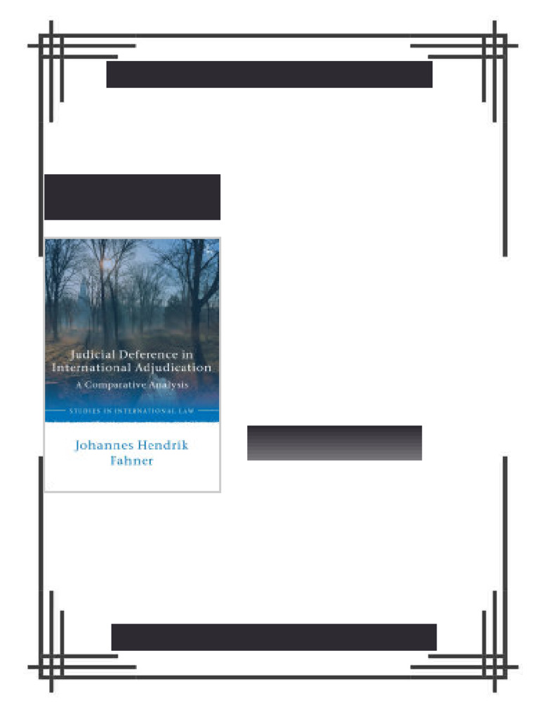 Judicial Deference in International Adjudication A Comparative Analysis ...