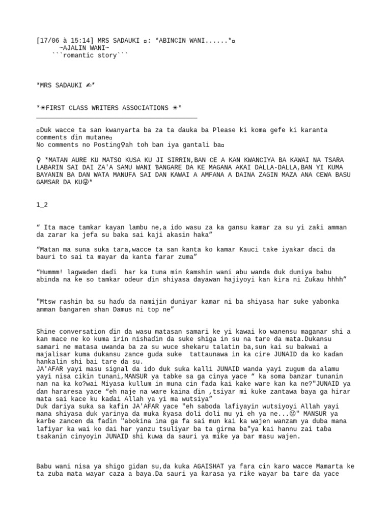 Abincin Wani End | PDF