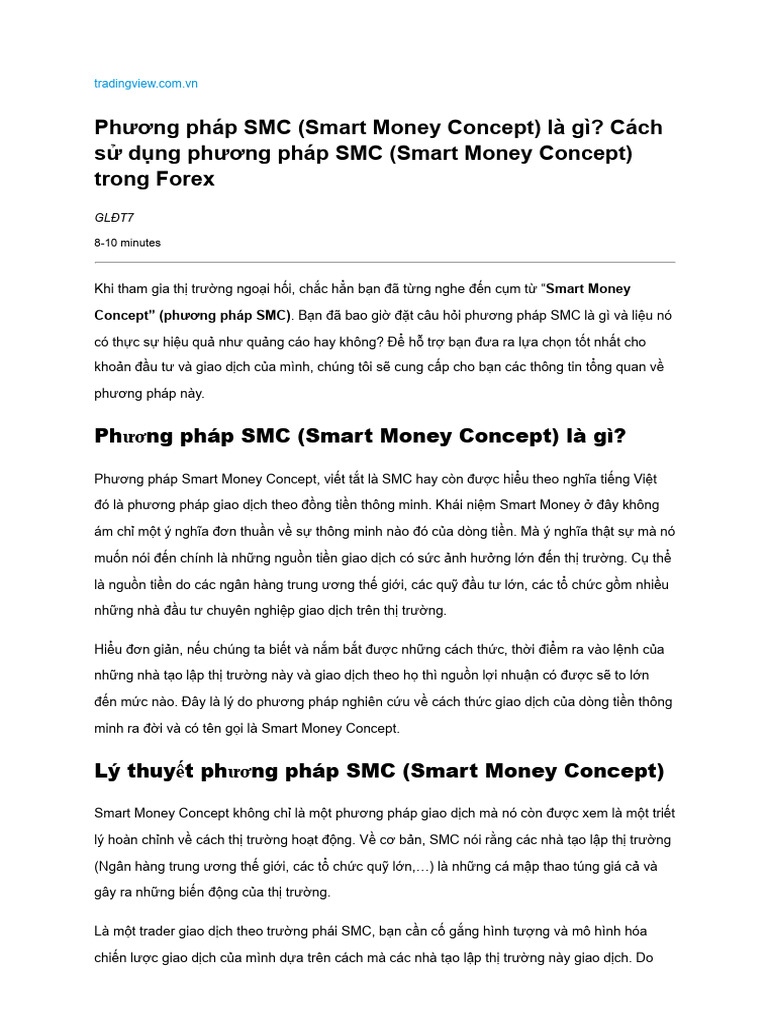 Cách S D NG Phương Pháp SMC (Smart Money Concept) Trong Forex | PDF