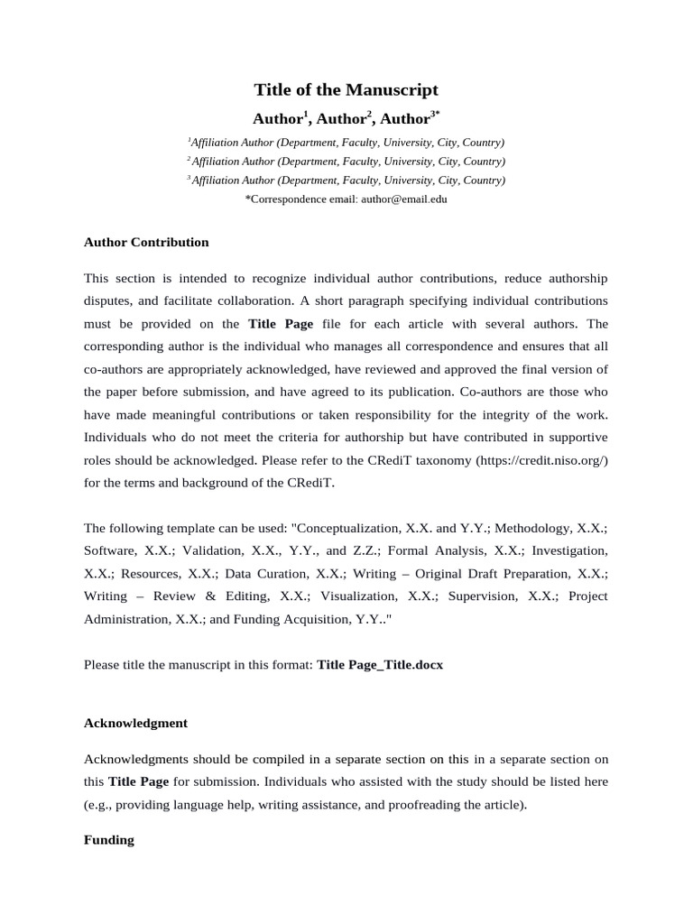 Template Title Page Updated 2025 | PDF